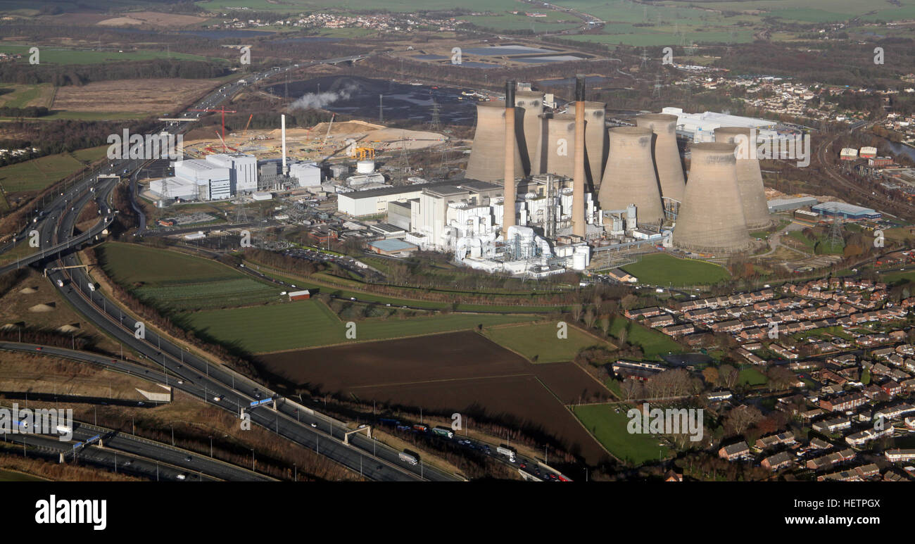 aerial view of Ferrybridge Power Station, West Yorkshire, UK Stock ...