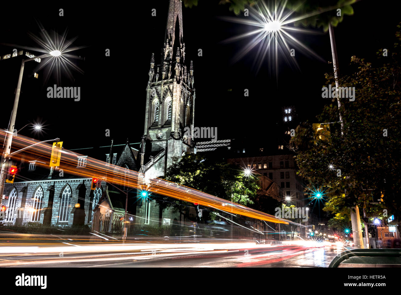hamilton at night with cars passing by Stock Photo - Alamy