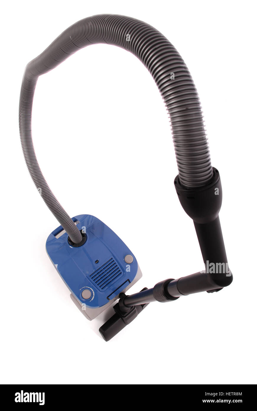 Blue vacuum cleaner isolated on white background with soft shadow Stock ...