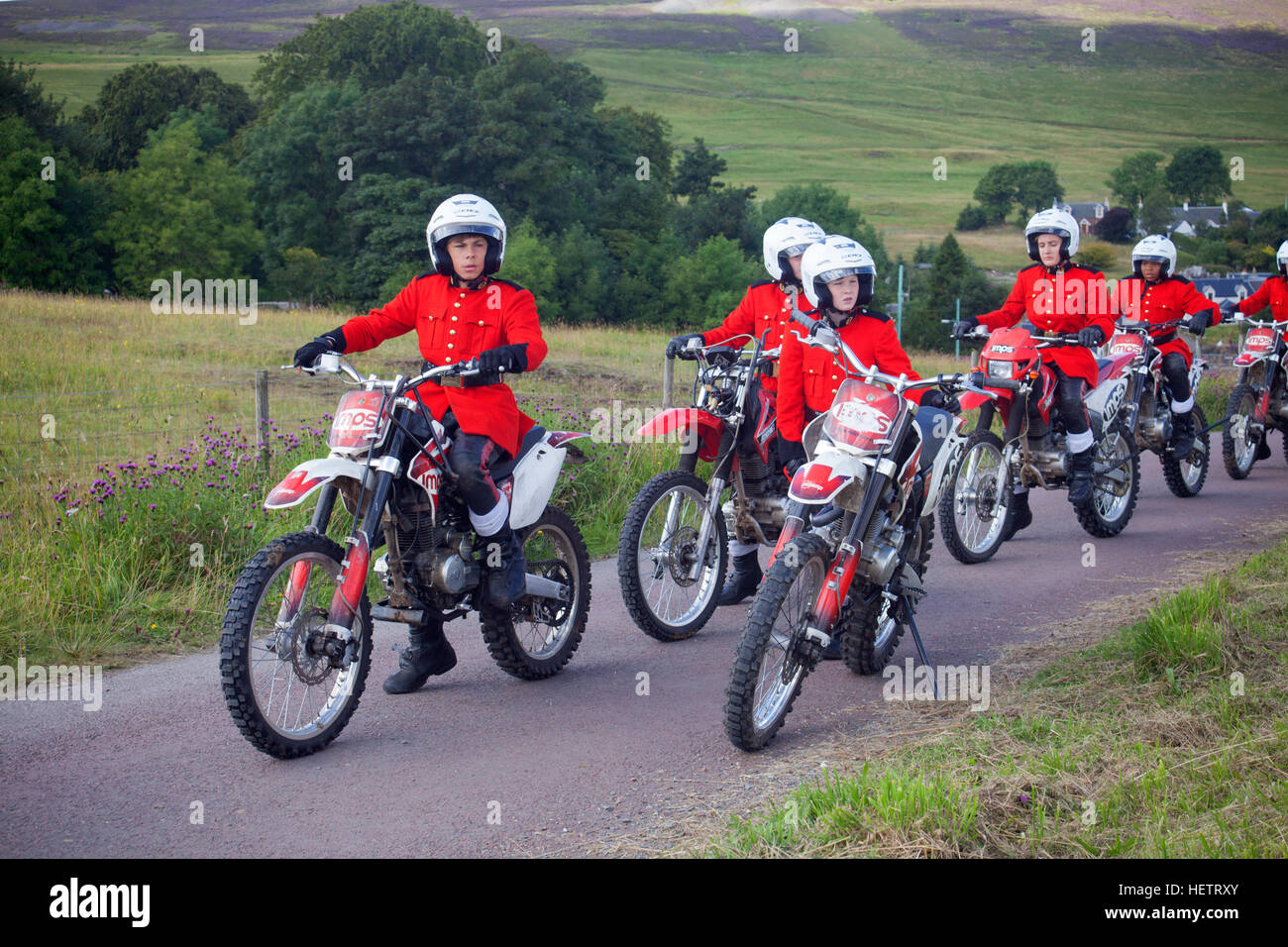 Little Imps motorcycle display team at the Leadhills Gala 2014 Stock ...