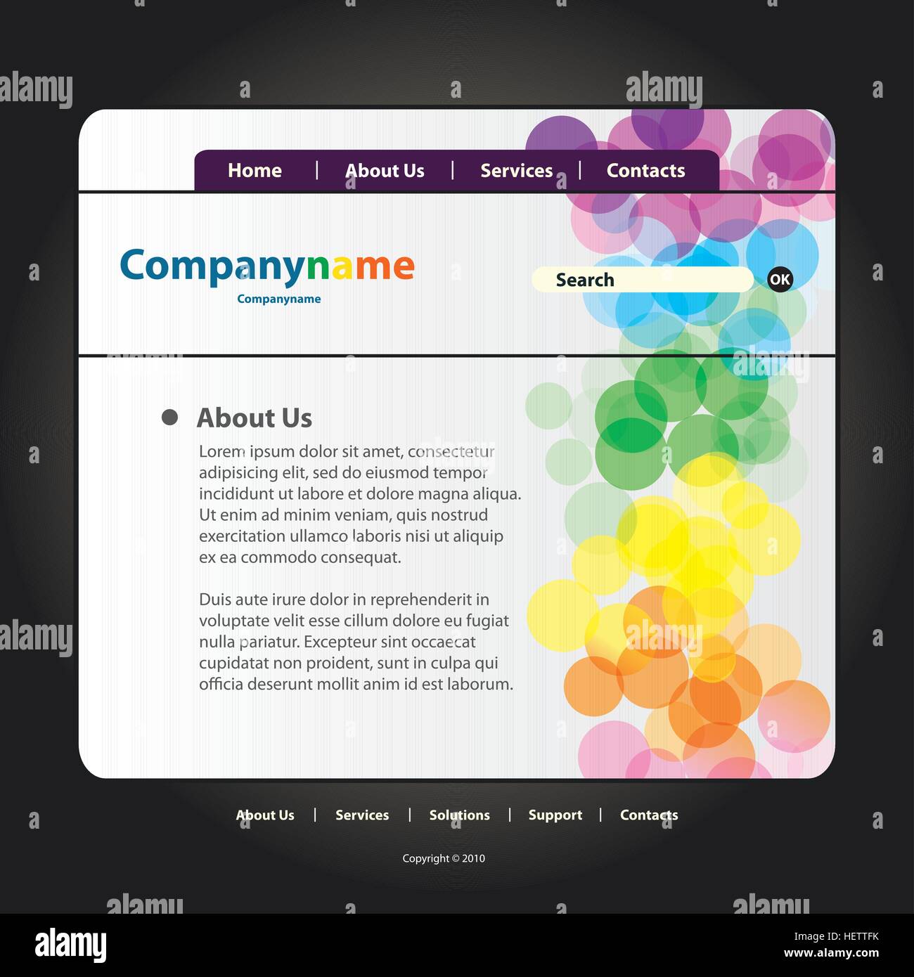 Website Template Vector Stock Vector Image & Art - Alamy