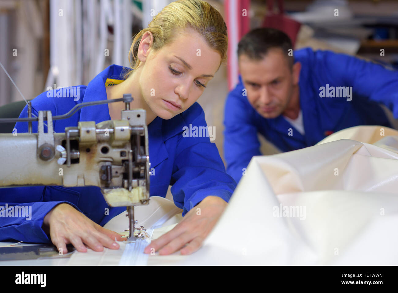 industrial canvas sewing Stock Photo - Alamy