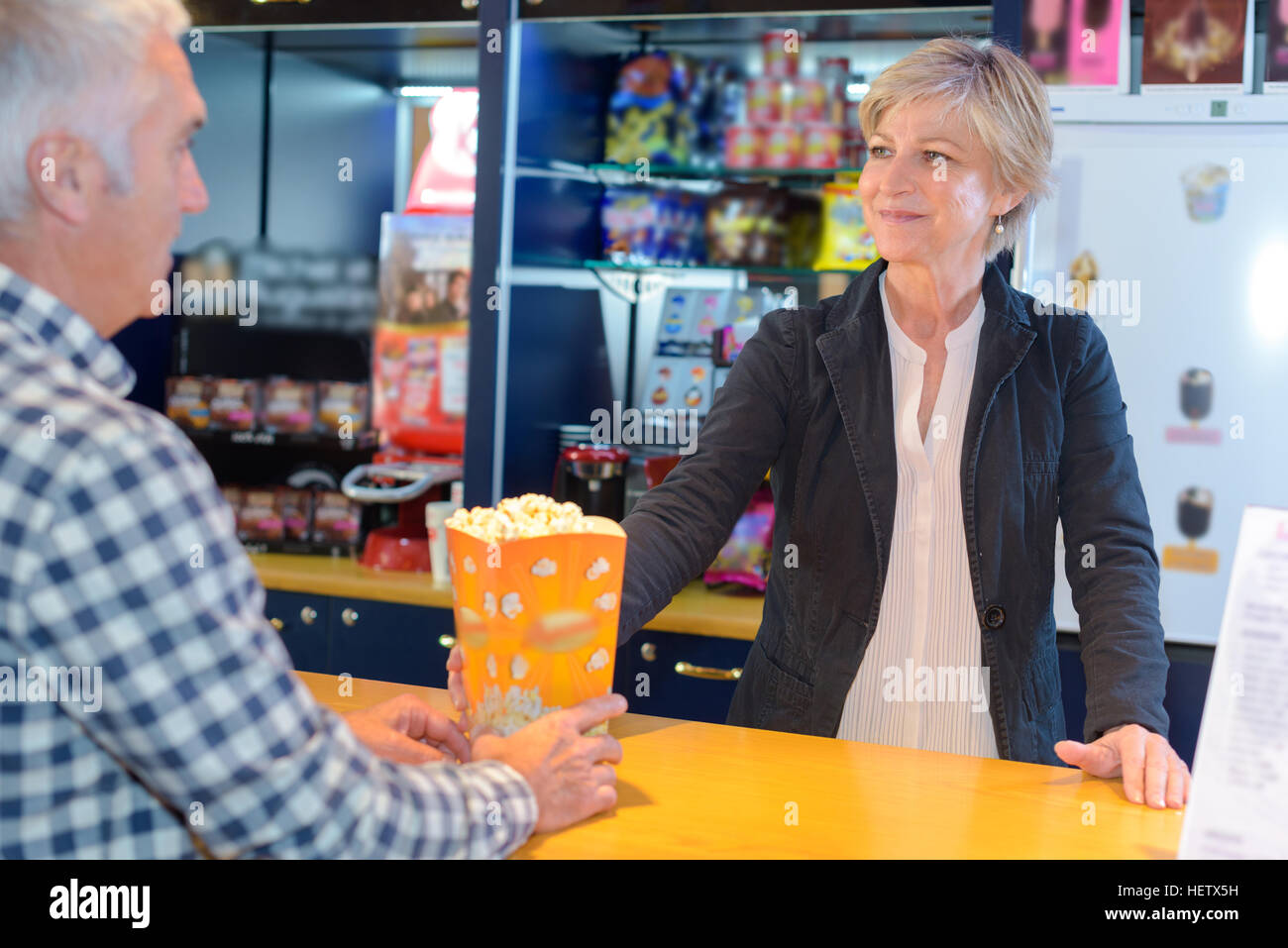 order of popcorn Stock Photo - Alamy