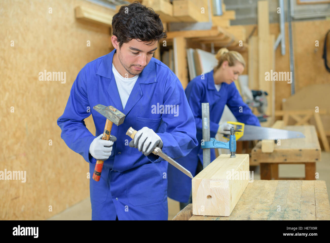 working with wood blocks Stock Photo - Alamy