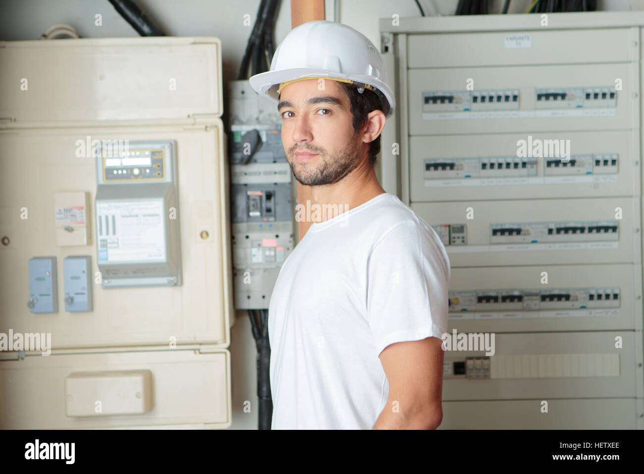 telecommunication technician posing Stock Photo - Alamy