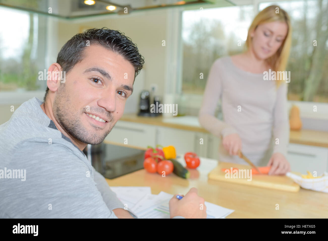 Typical kitchen scene Stock Photo - Alamy