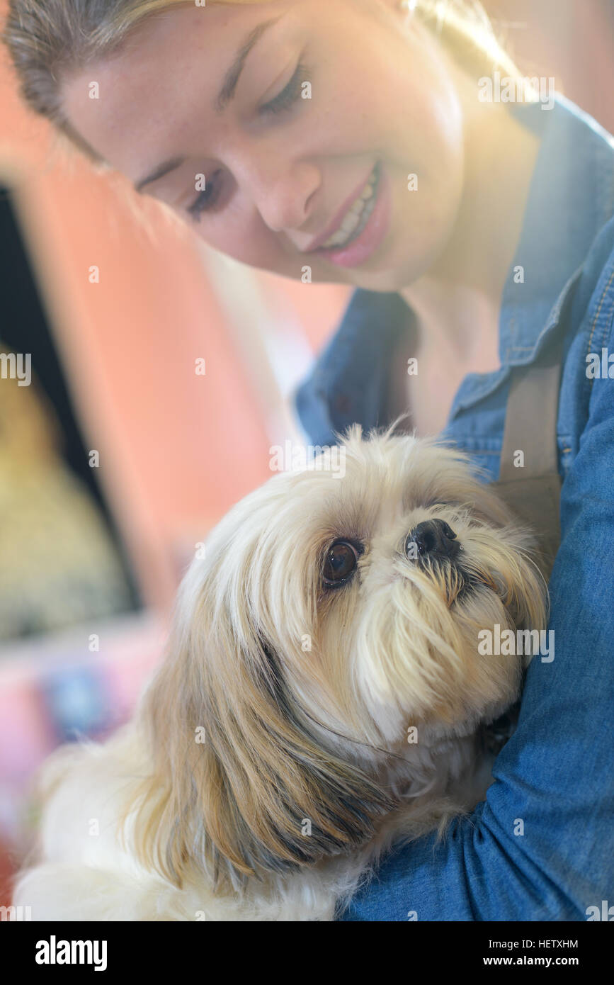 hugging a dog Stock Photo - Alamy