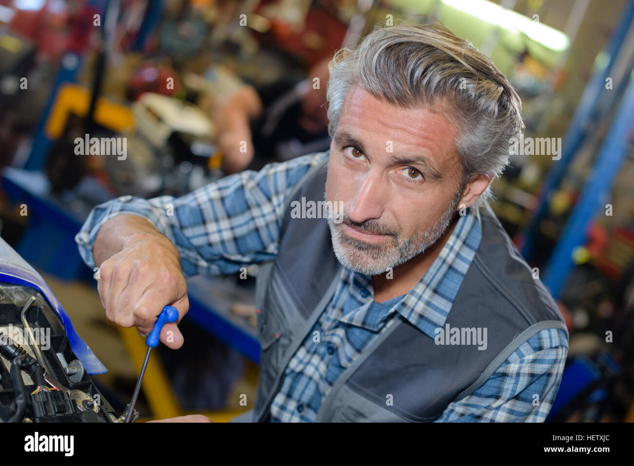 Portrait of mechanic Stock Photo - Alamy