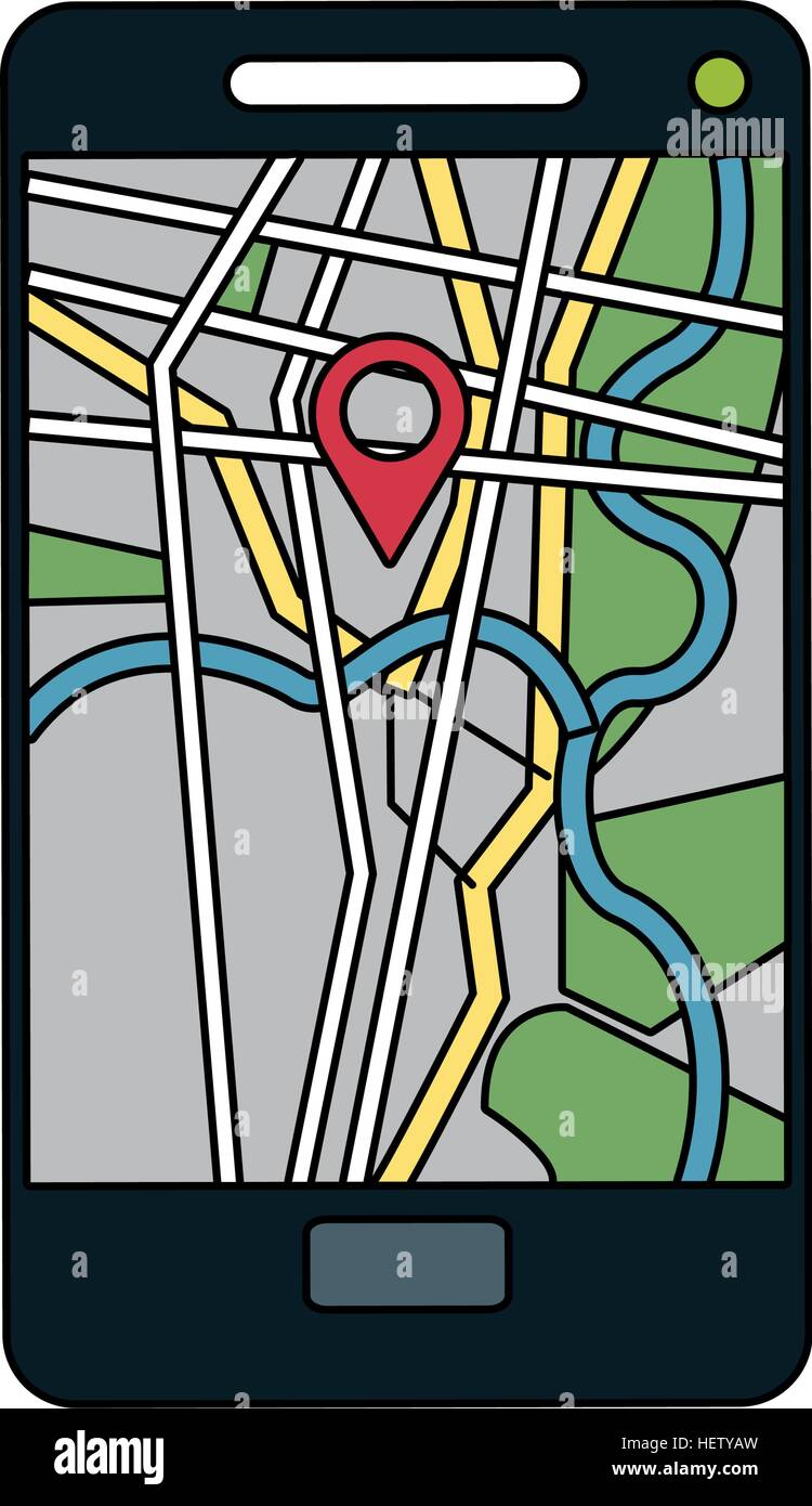 Smartphone with gps app design Stock Vector Image & Art - Alamy