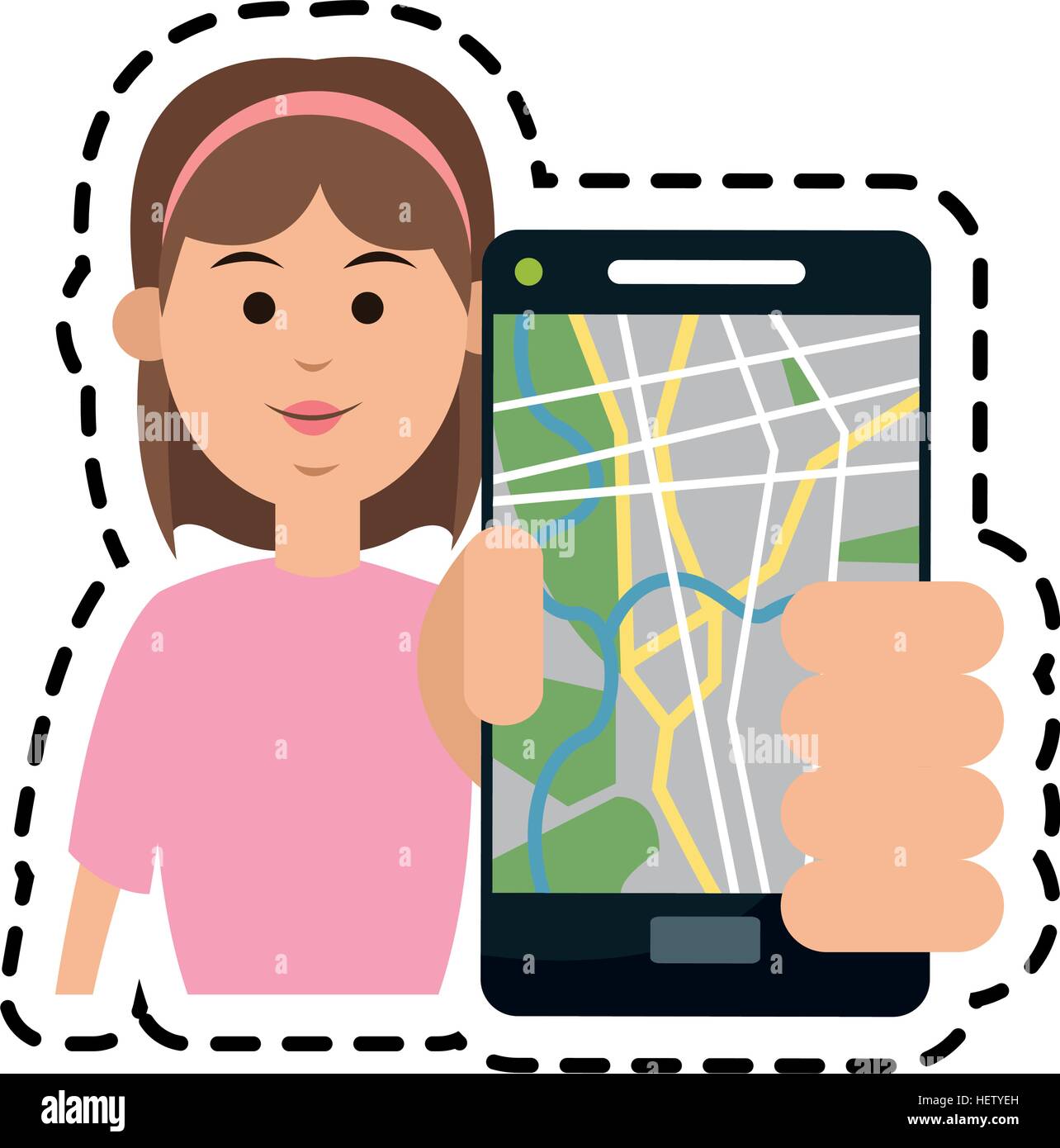 Man and smartphone with gps app design Stock Vector Image & Art - Alamy