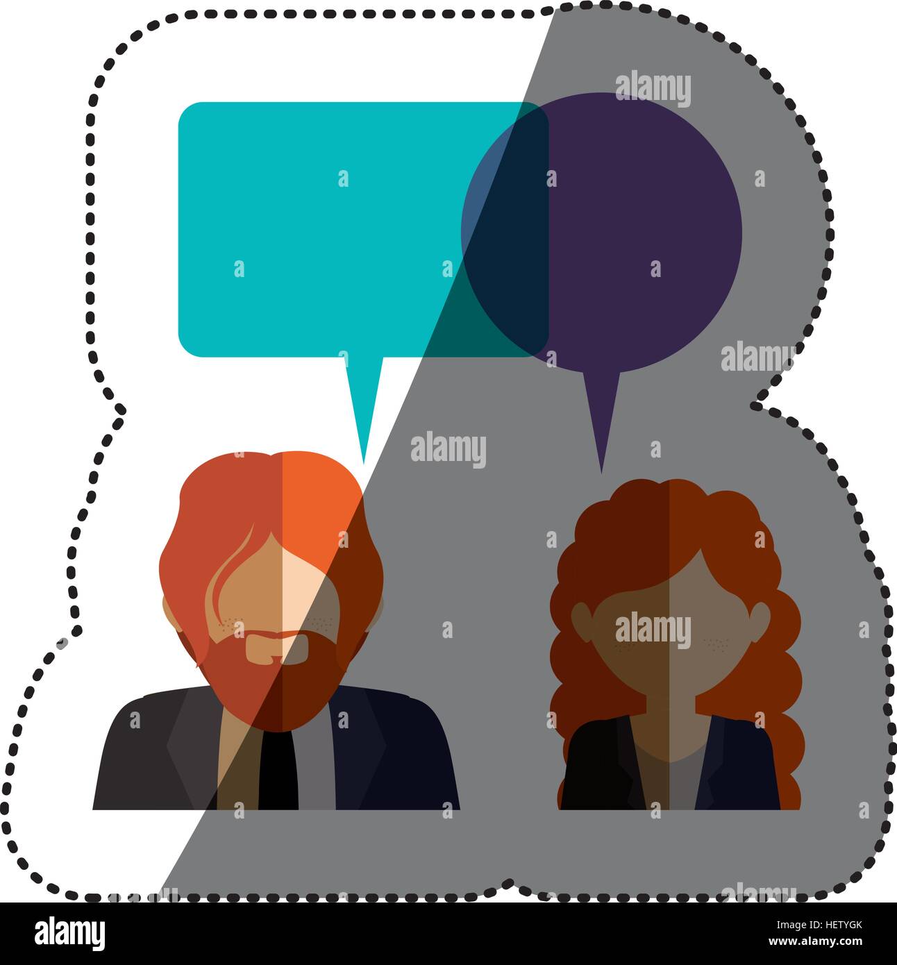 Bubble and people icon. Communication message discussion and ...