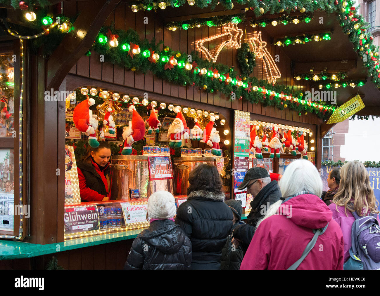 Stall at Christmas Market in Freiburg, Germany Stock Photo - Alamy