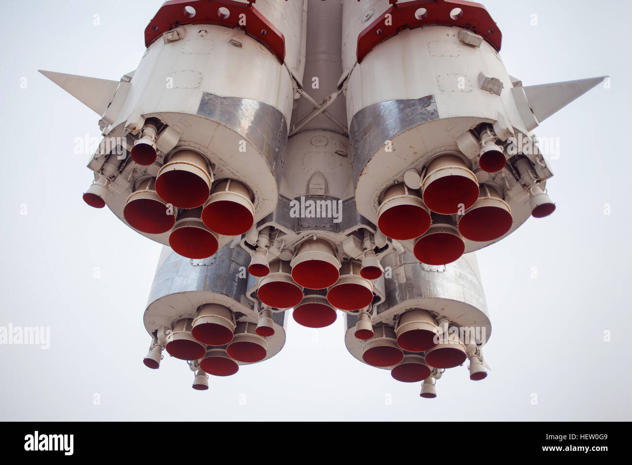 Detail of space rocket engine. Part of the rocket, close-up, science ...