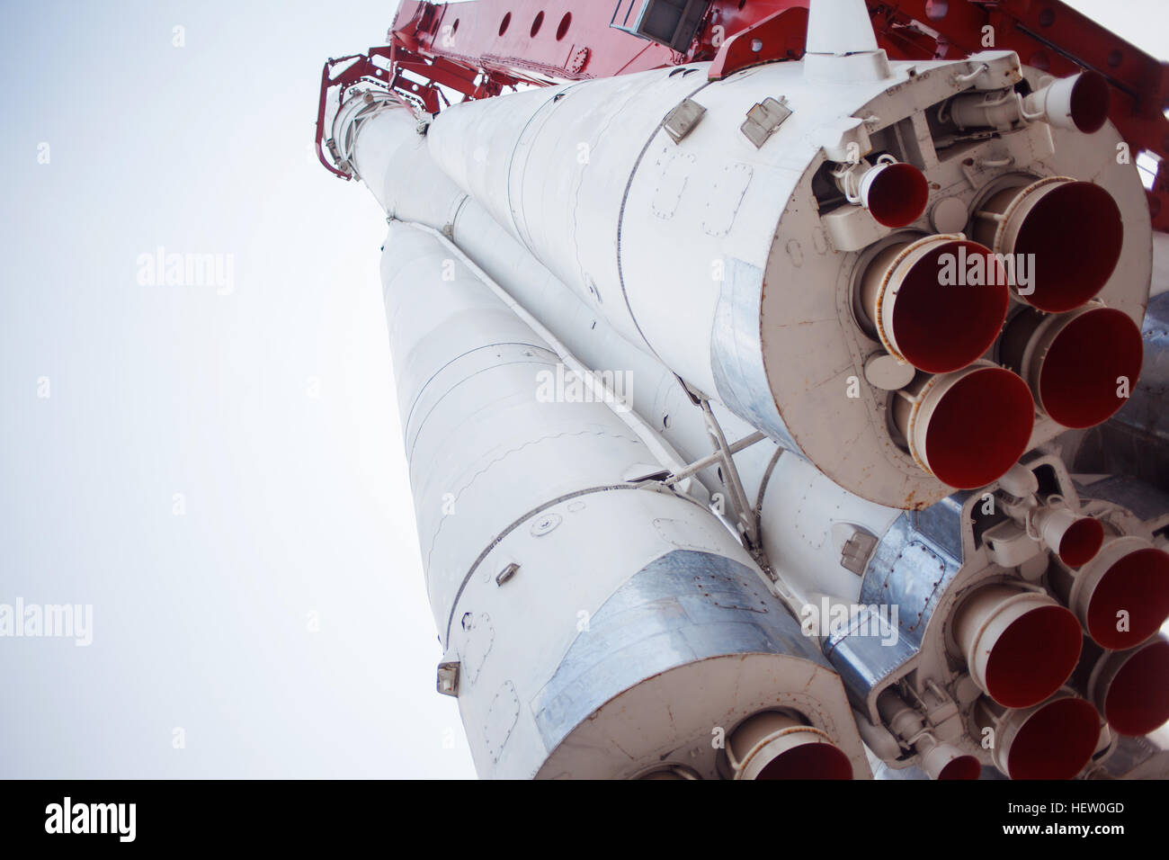 Detail of space rocket engine. Part of the rocket, close-up, science ...