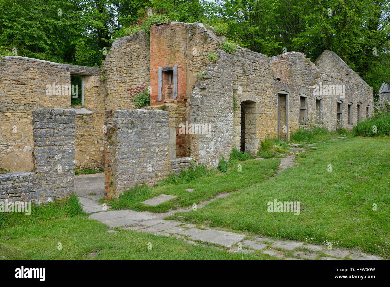 Post Office Row, Tyneham, Dorset Abandoned in 1943 Stock Photo - Alamy
