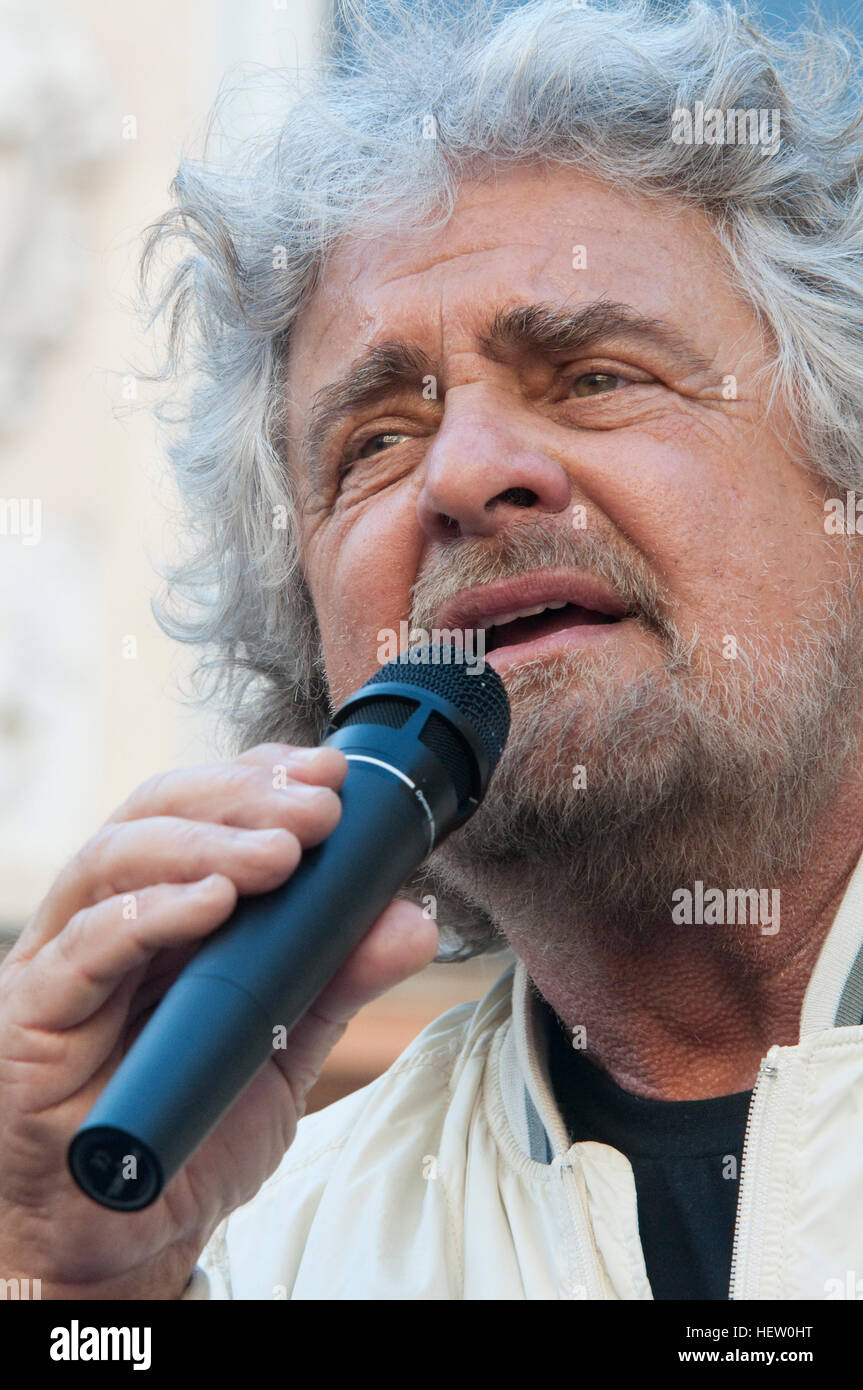 22/04/2012 Italy, Lombardy, Crema, Beppe Grillo founder of Movimento ...