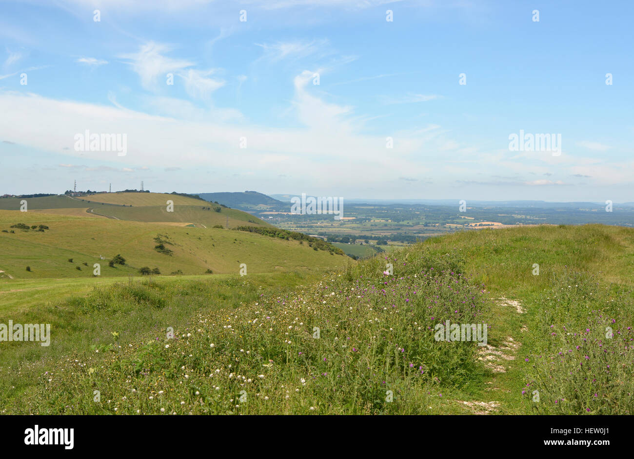 The South Downs countryside at Devil's Dyke near Brighton in East ...