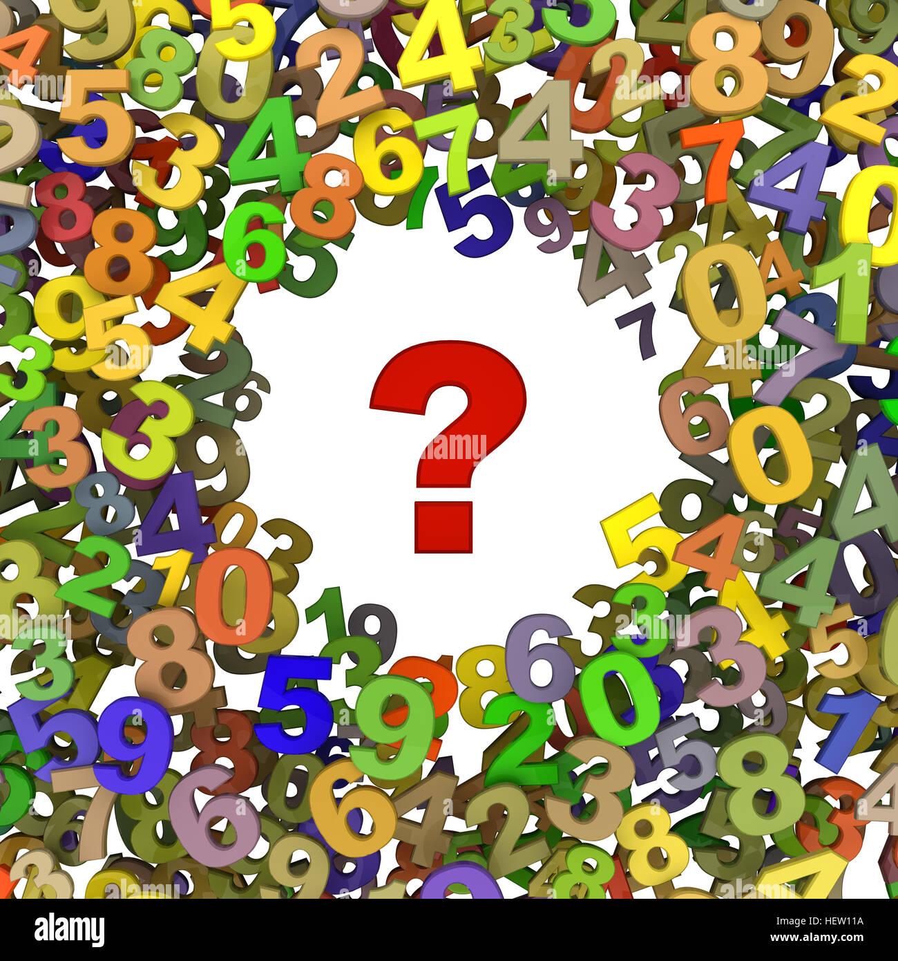 color numbers background with question mark. 3d rendering Stock Photo ...