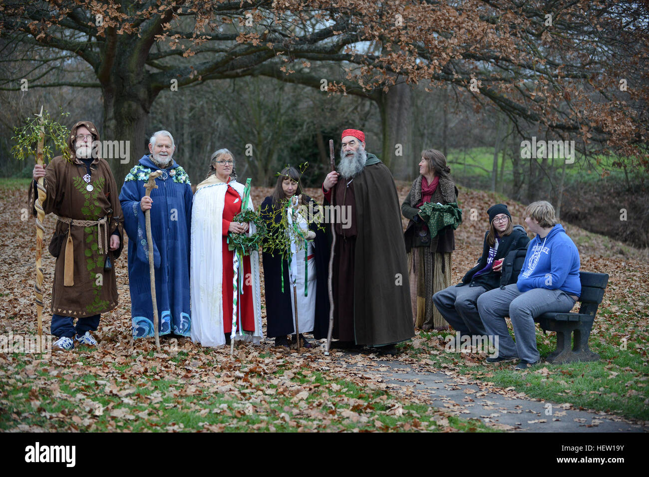 Druids blessing of the mistletoe ceremony at the Worcestershire town of ...