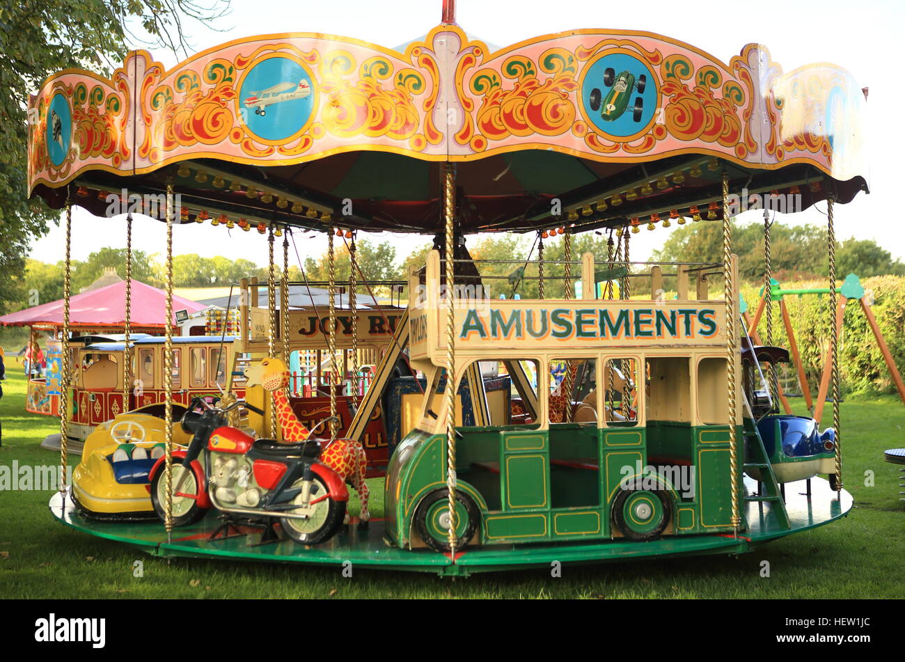 Old Fairground ride - Merry -go -Round Stock Photo - Alamy