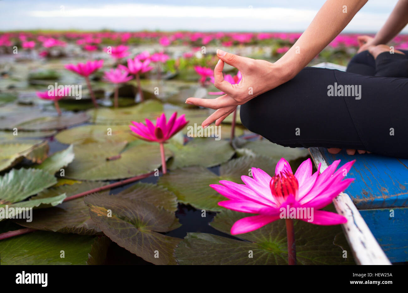 serenity and yoga practicing Stock Photo - Alamy