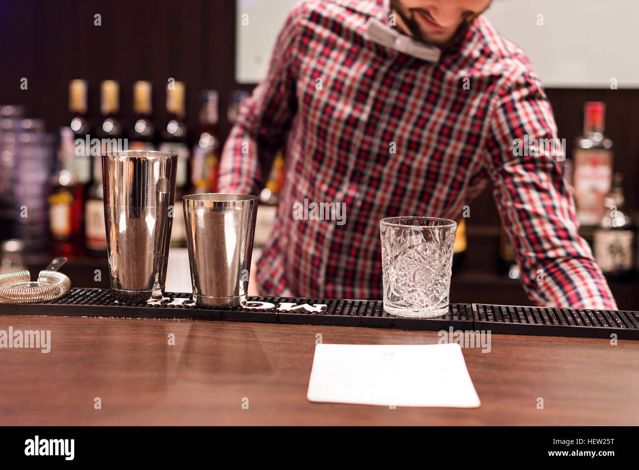 Man bartender trick shaker hi-res stock photography and images - Alamy