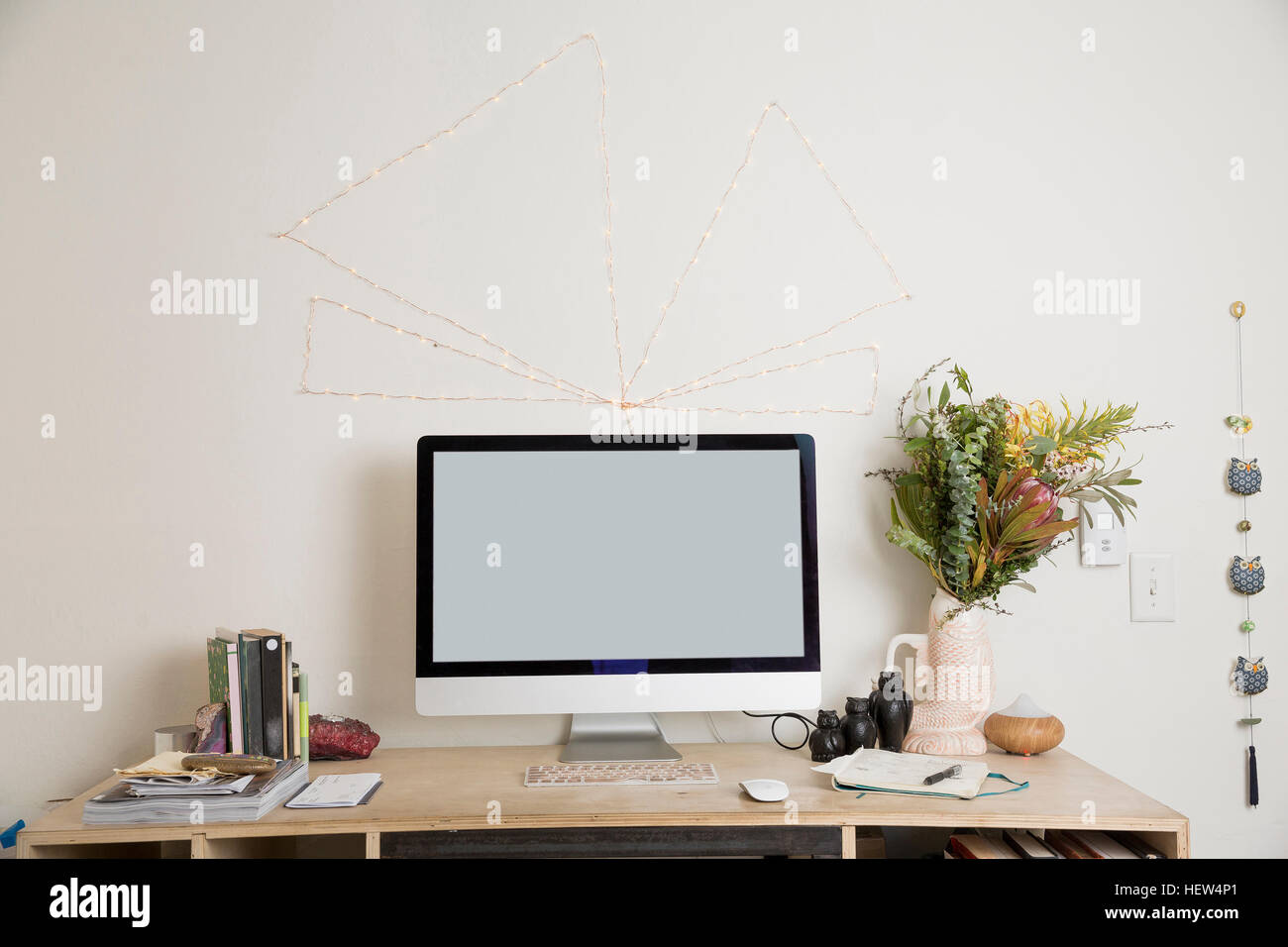Computer on desk Stock Photo - Alamy