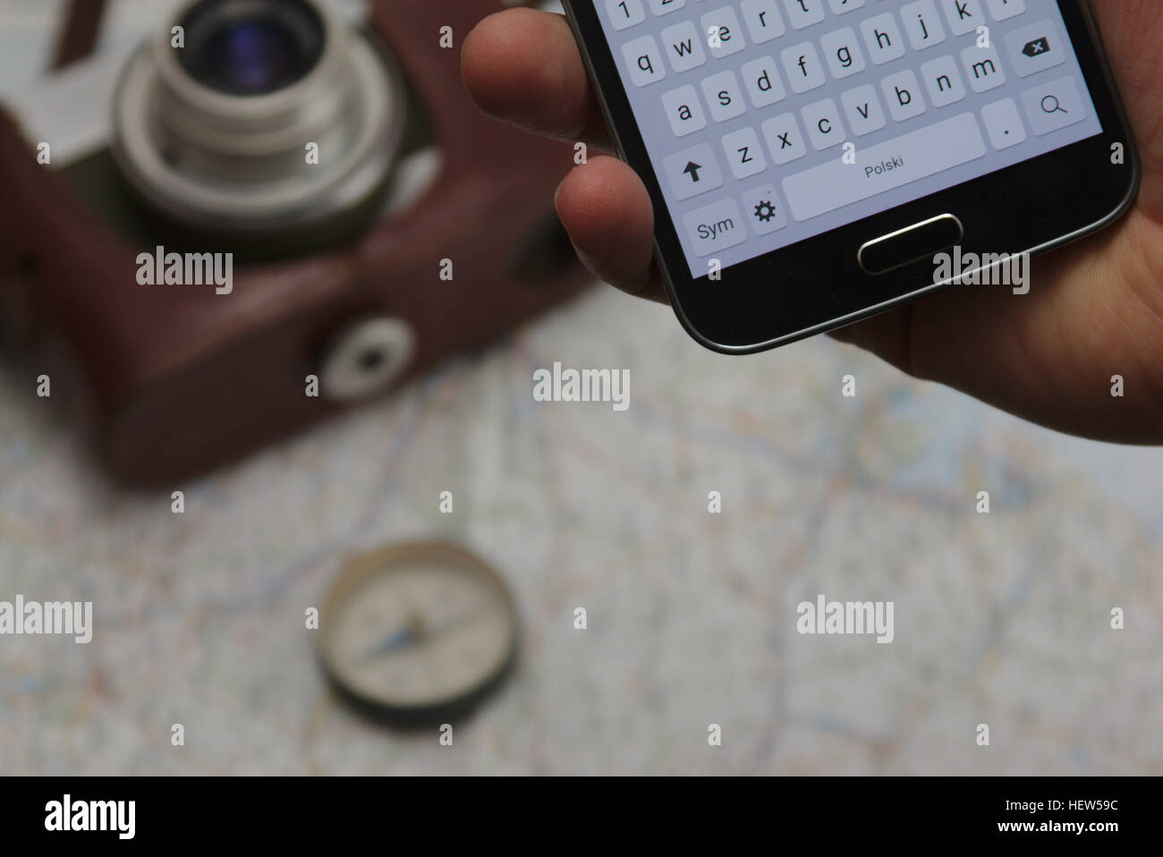 Compass and map hi-res stock photography and images - Alamy