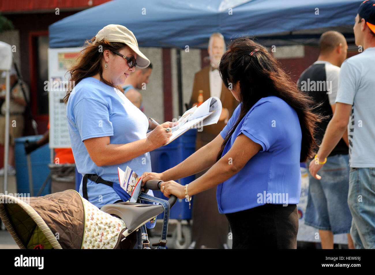 Woman taking survey hi-res stock photography and images - Alamy