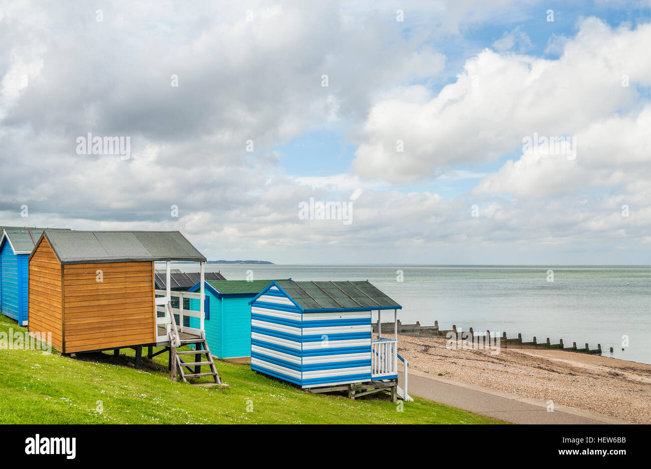 Whitstable, Kent, England, UK, Britain, Europe. Colourful beach huts ...