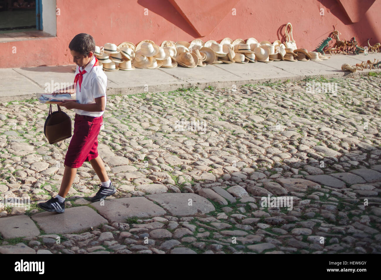 HAVANA, CUBA - NOVEMBER 3, 2012: Boys scouts walk on the streets in ...
