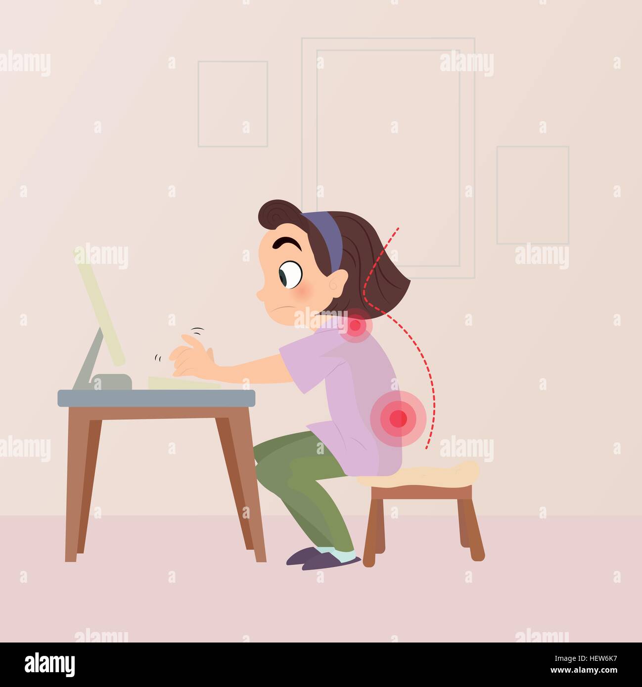 Good posture and bad posture hi-res stock photography and images - Alamy