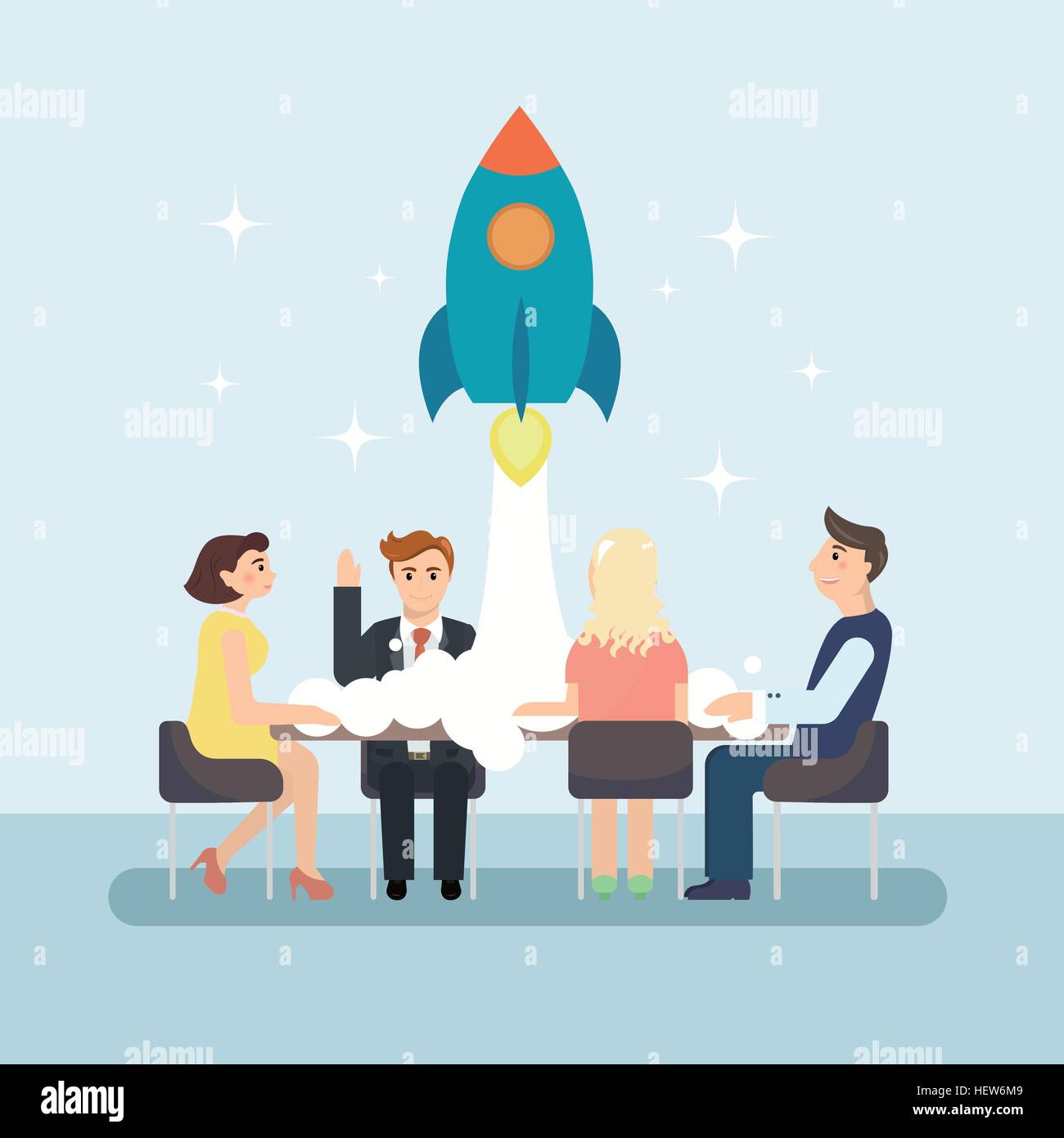 Meeting table cartoon hi-res stock photography and images - Alamy