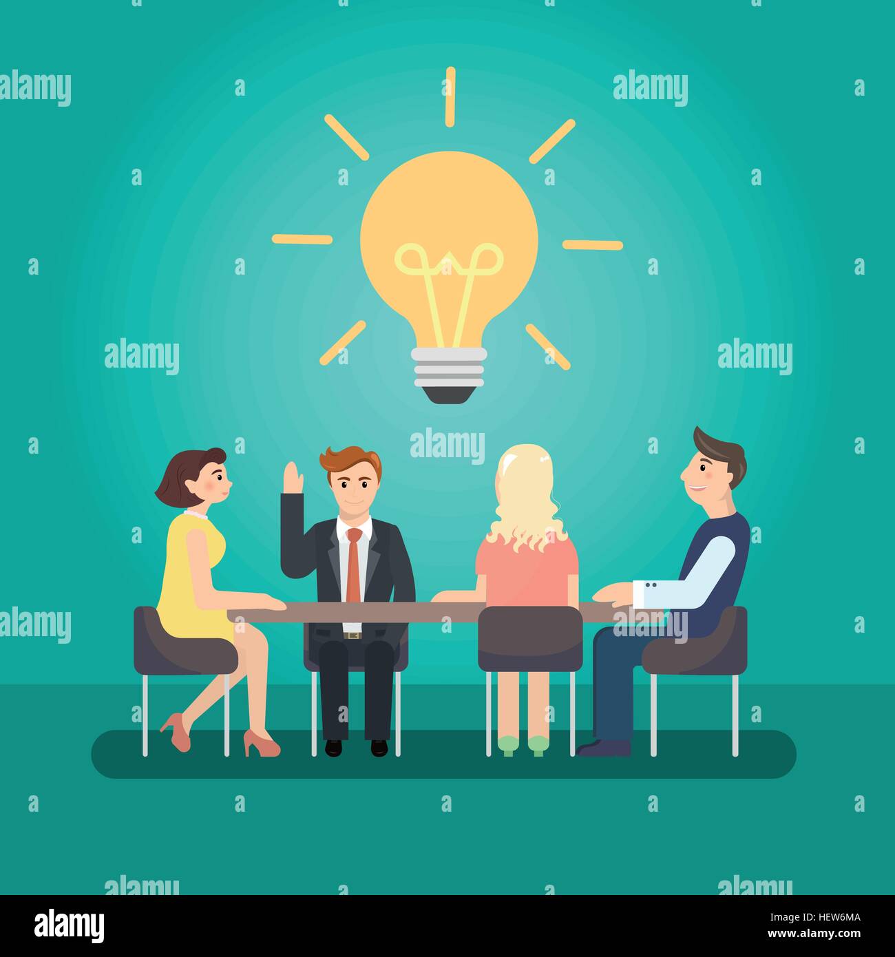 Meeting table cartoon hi-res stock photography and images - Alamy