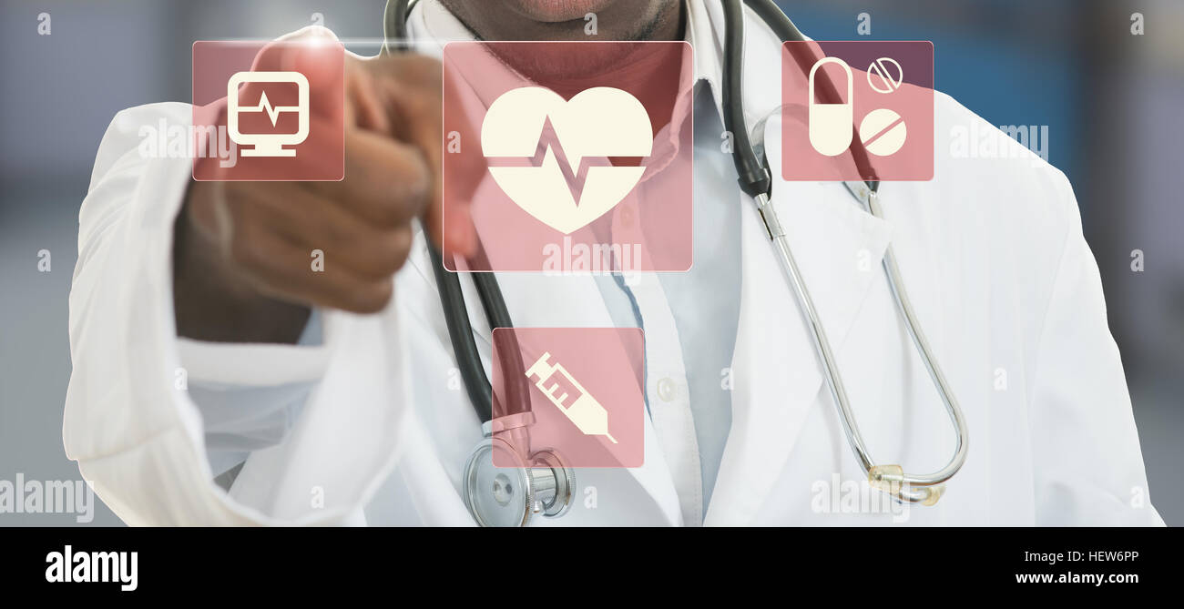African-American Medical doctor man with medical symbols Stock Photo ...
