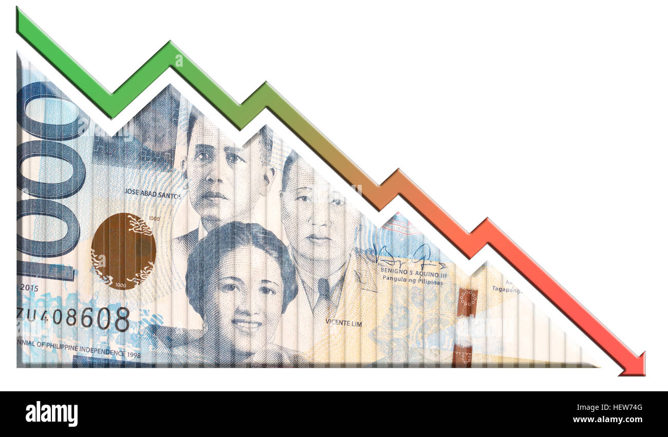 A money bill looking like a declining graph with an downward pointing ...