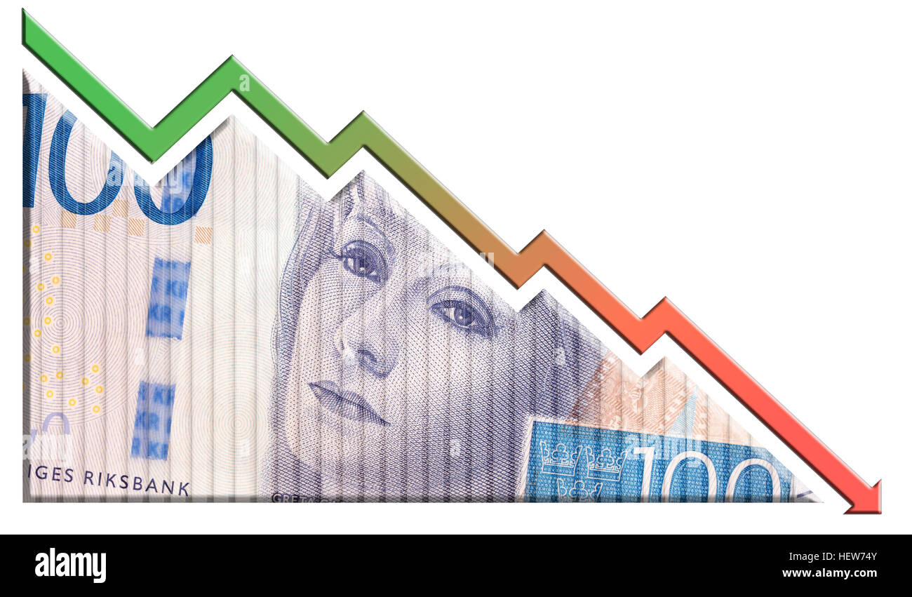 A money bill looking like a declining graph with an downward pointing ...