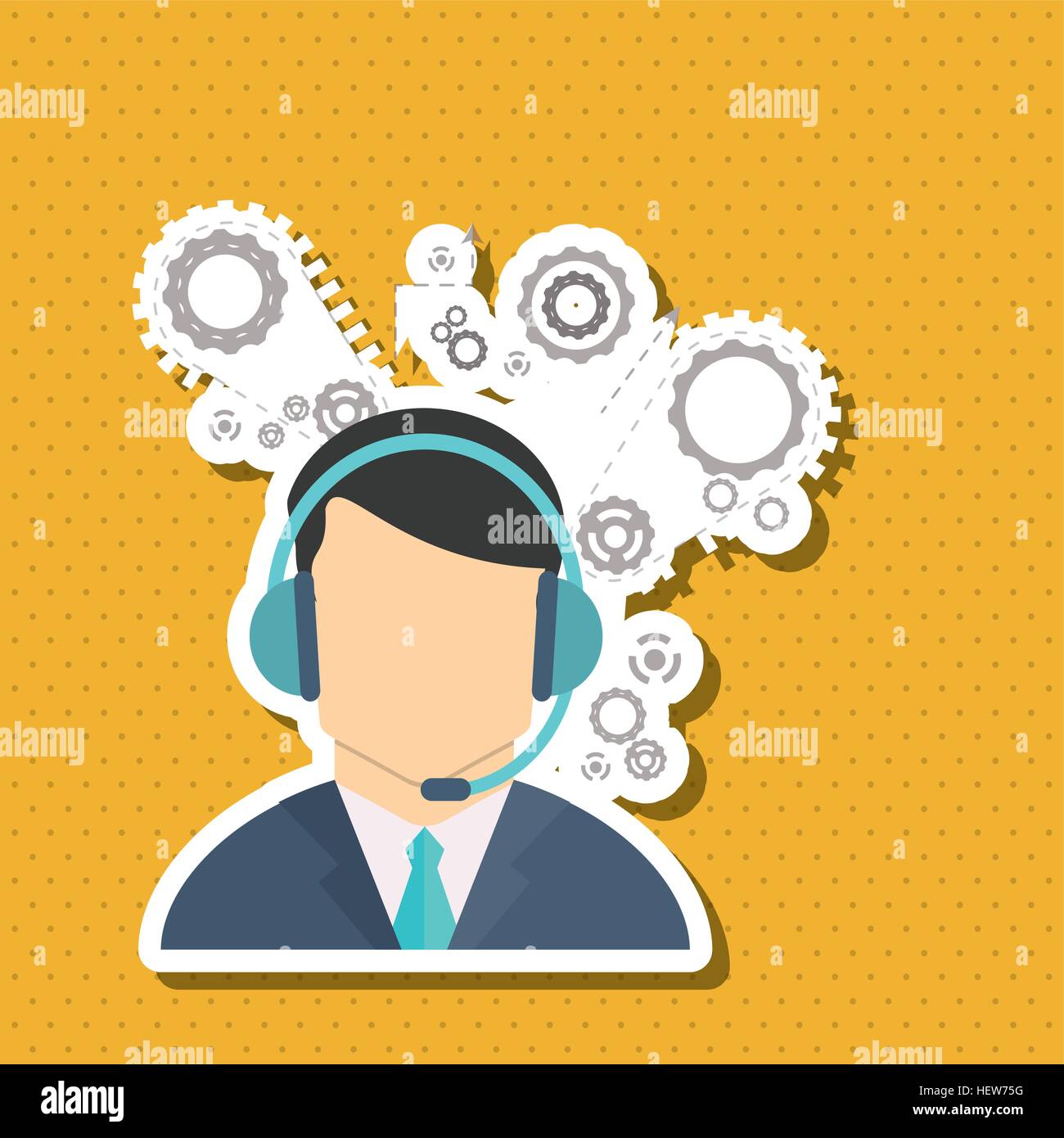 Operator man headphones gear hi-res stock photography and images - Alamy