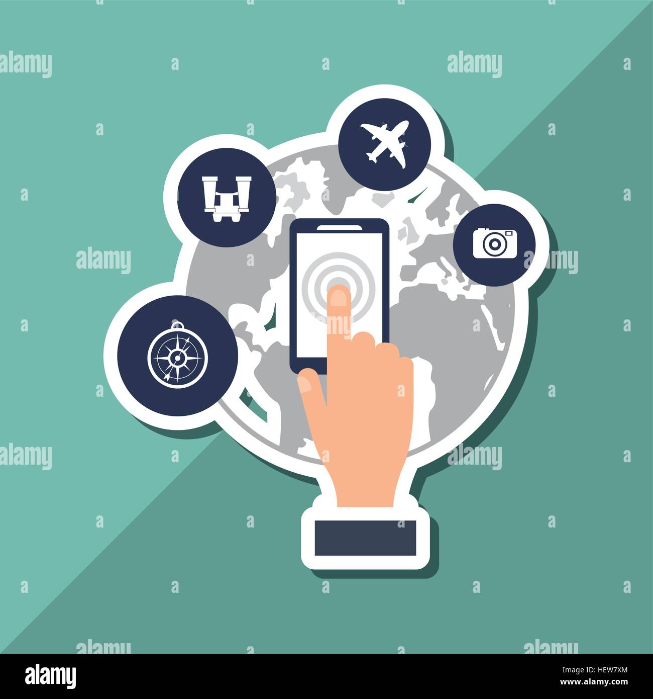 Smartphone and travel icon design Stock Vector Image & Art - Alamy