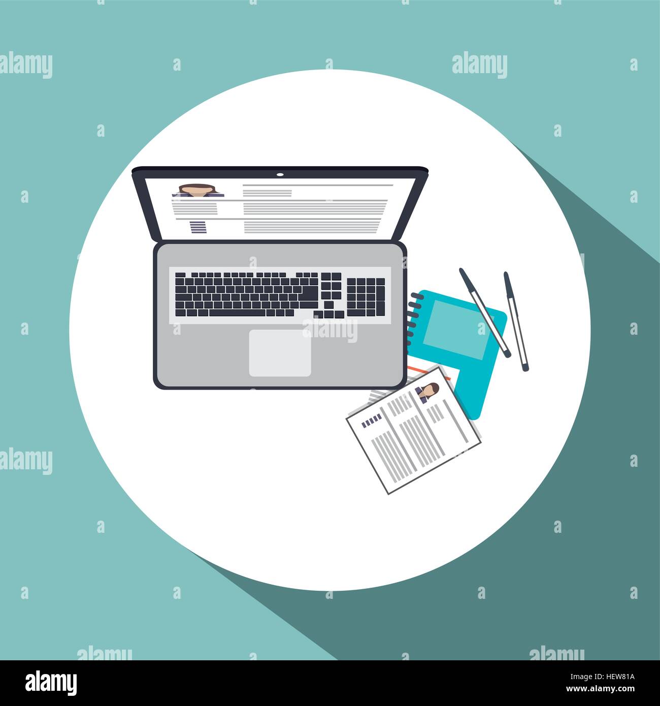 Search document laptop employee Stock Vector Images - Alamy