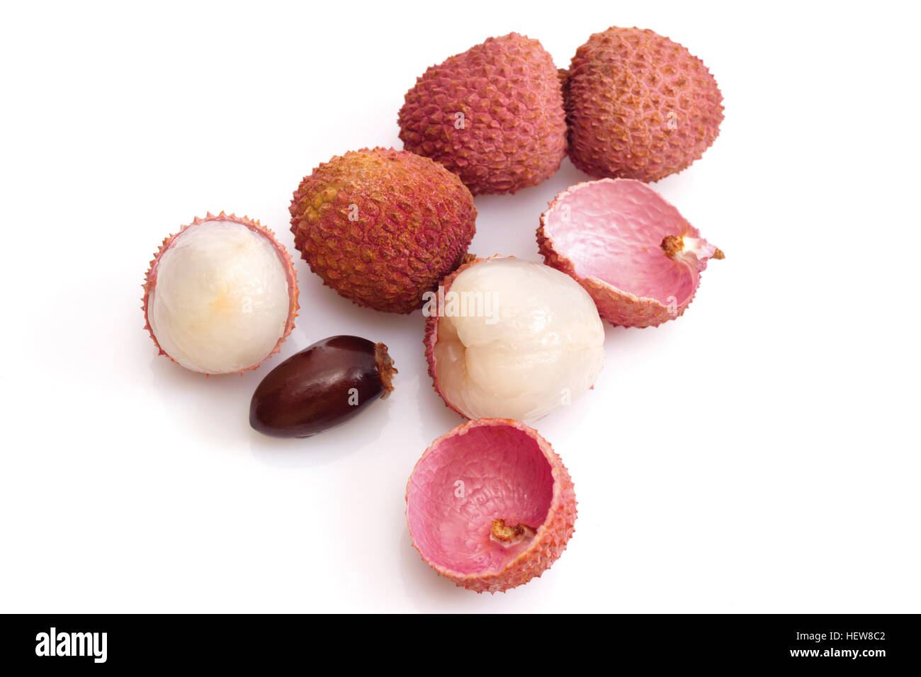 Lychee (Litchi chinensis) fruit, whole, peeled and pit Stock Photo - Alamy