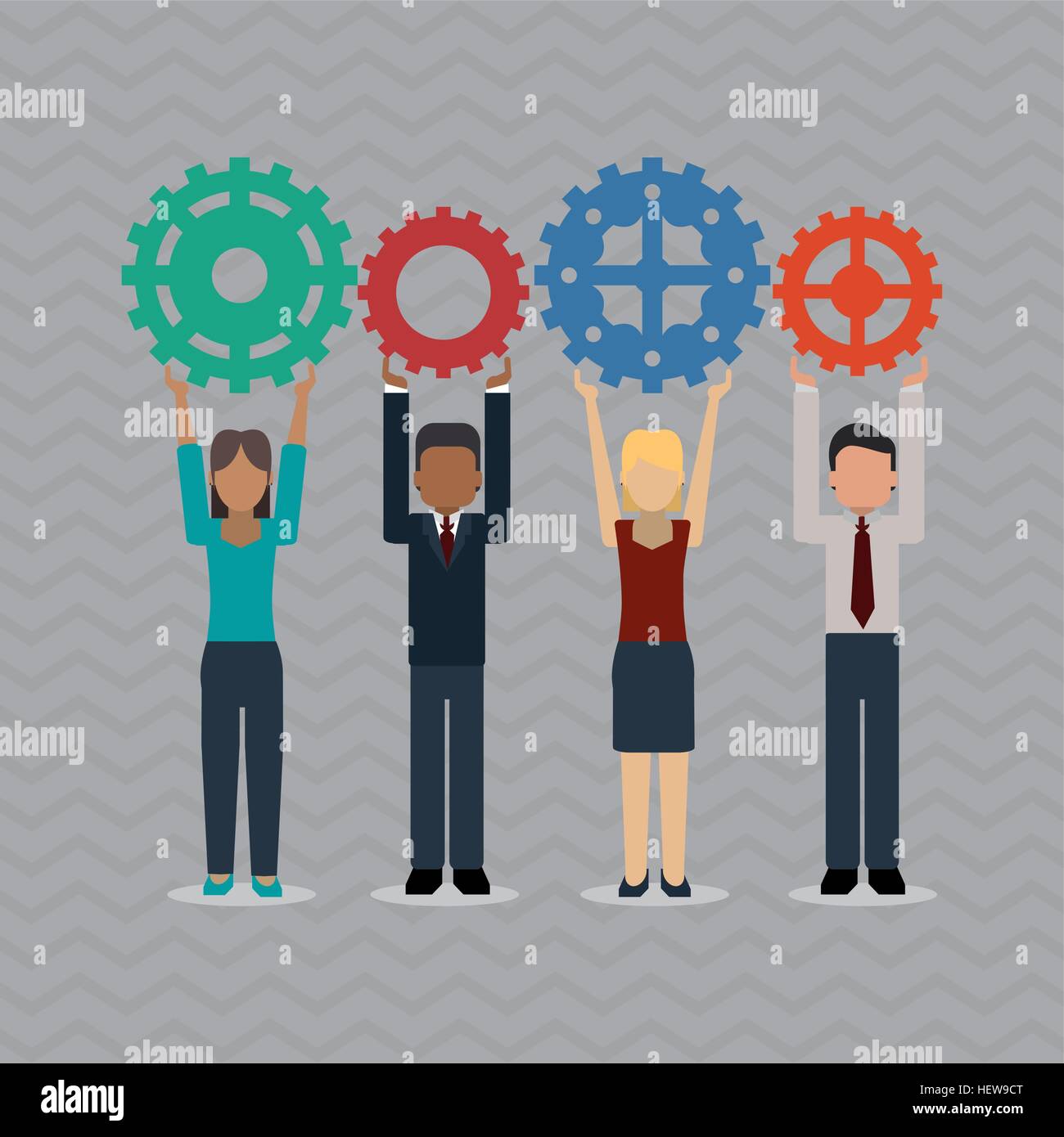 Teamwork wirth gear design Stock Vector Image & Art - Alamy