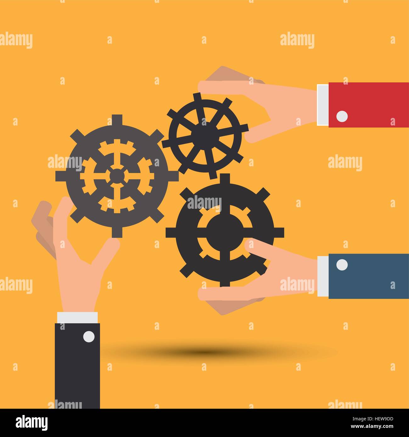 Teamwork wirth gear design Stock Vector Image & Art - Alamy