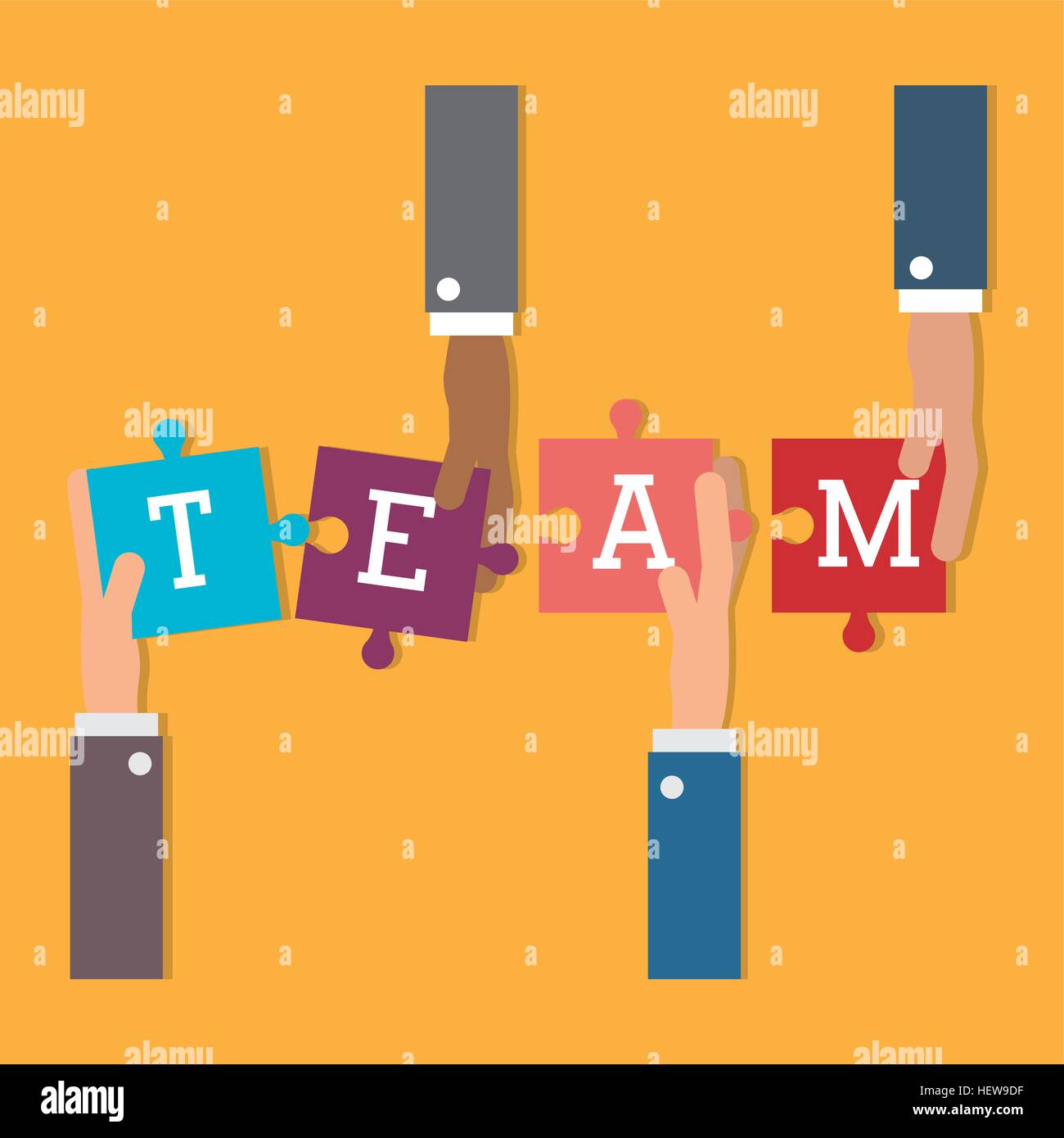 Teamwork with human hand design Stock Vector Image & Art - Alamy