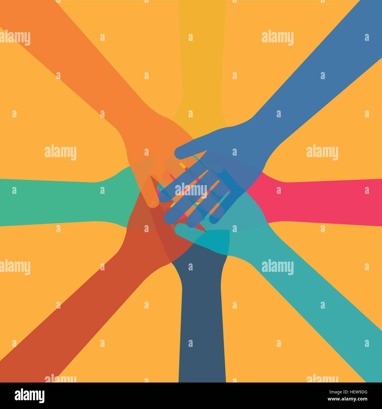 Teamwork with human hand design Stock Vector Image & Art - Alamy