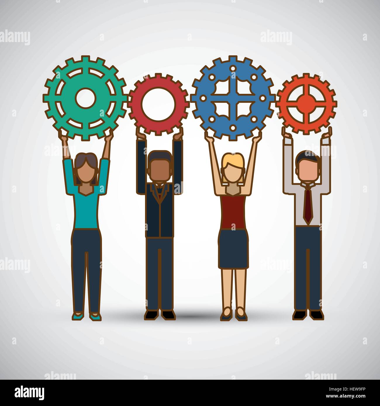 Teamwork wirth gear design, vector illustration Stock Vector Image ...