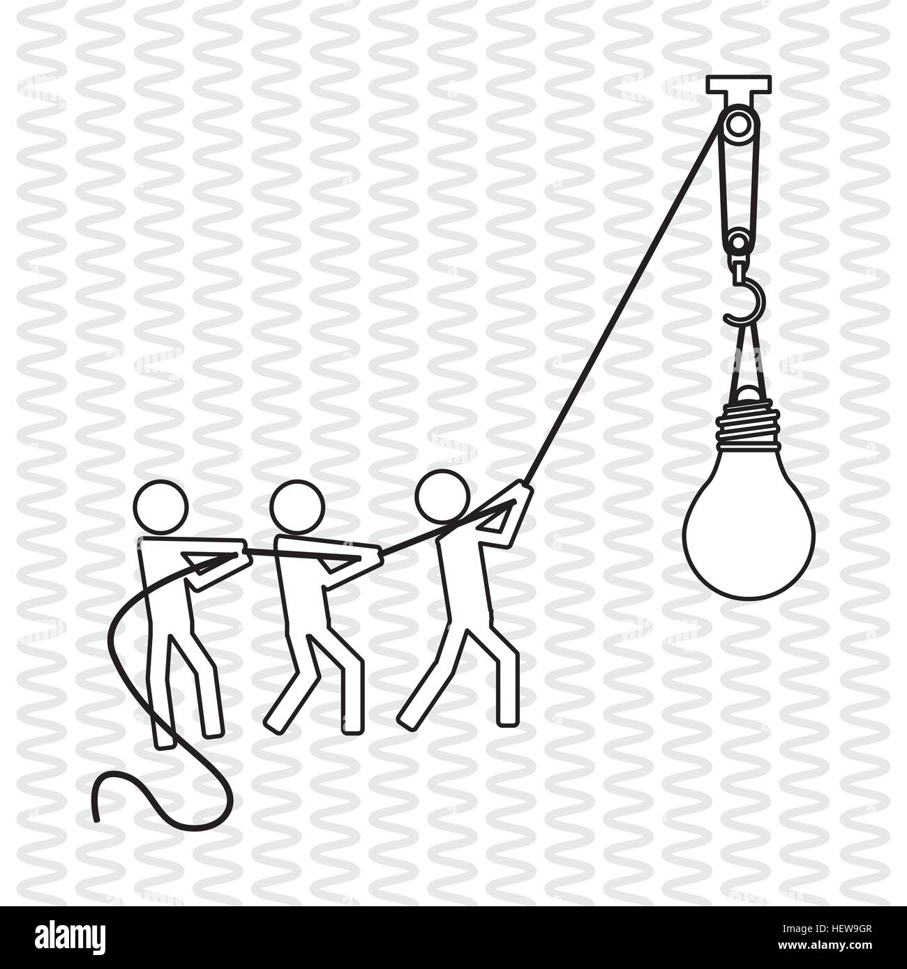 Teamwork with bulb design, vector illustration Stock Vector Image & Art ...