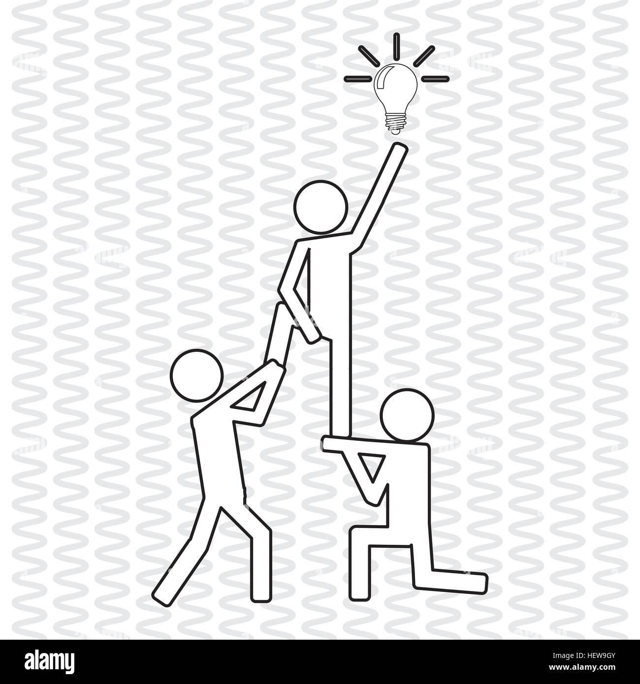 Teamwork with bulb design, vector illustration Stock Vector Image & Art ...