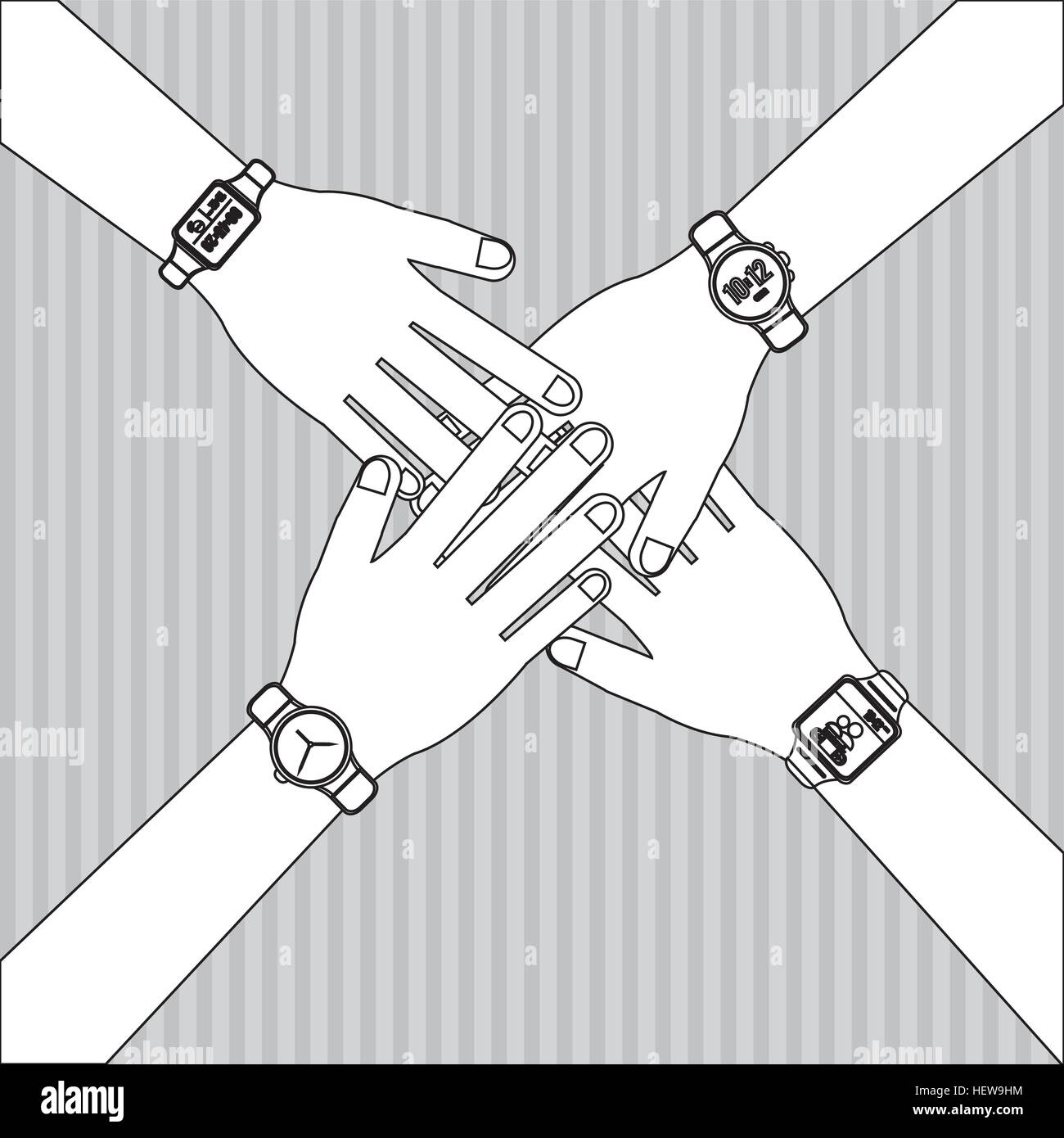 Teamwork with human hand design, vector illustration Stock Vector Image ...