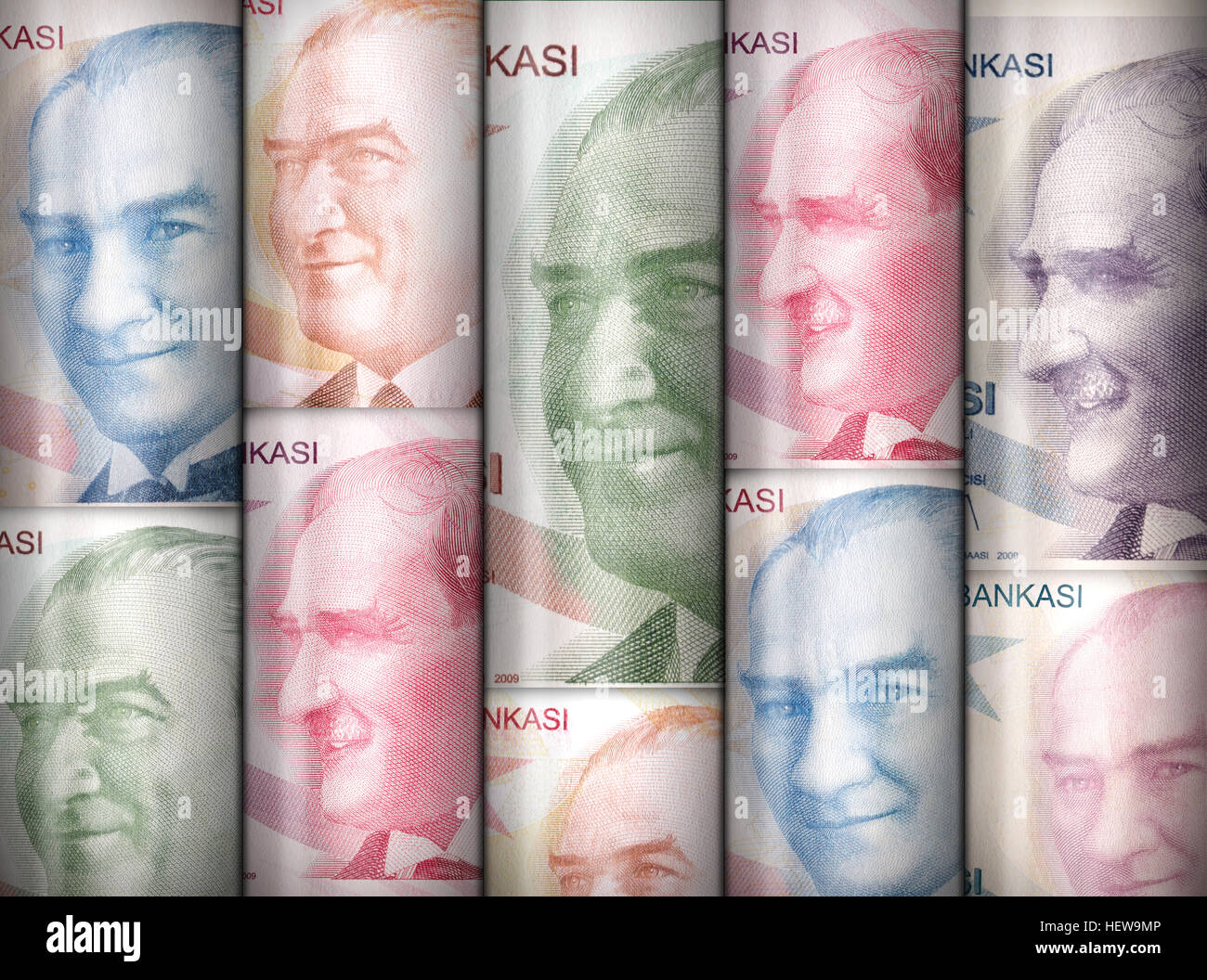 Different money bills stacke over each other forming a money wall Stock ...